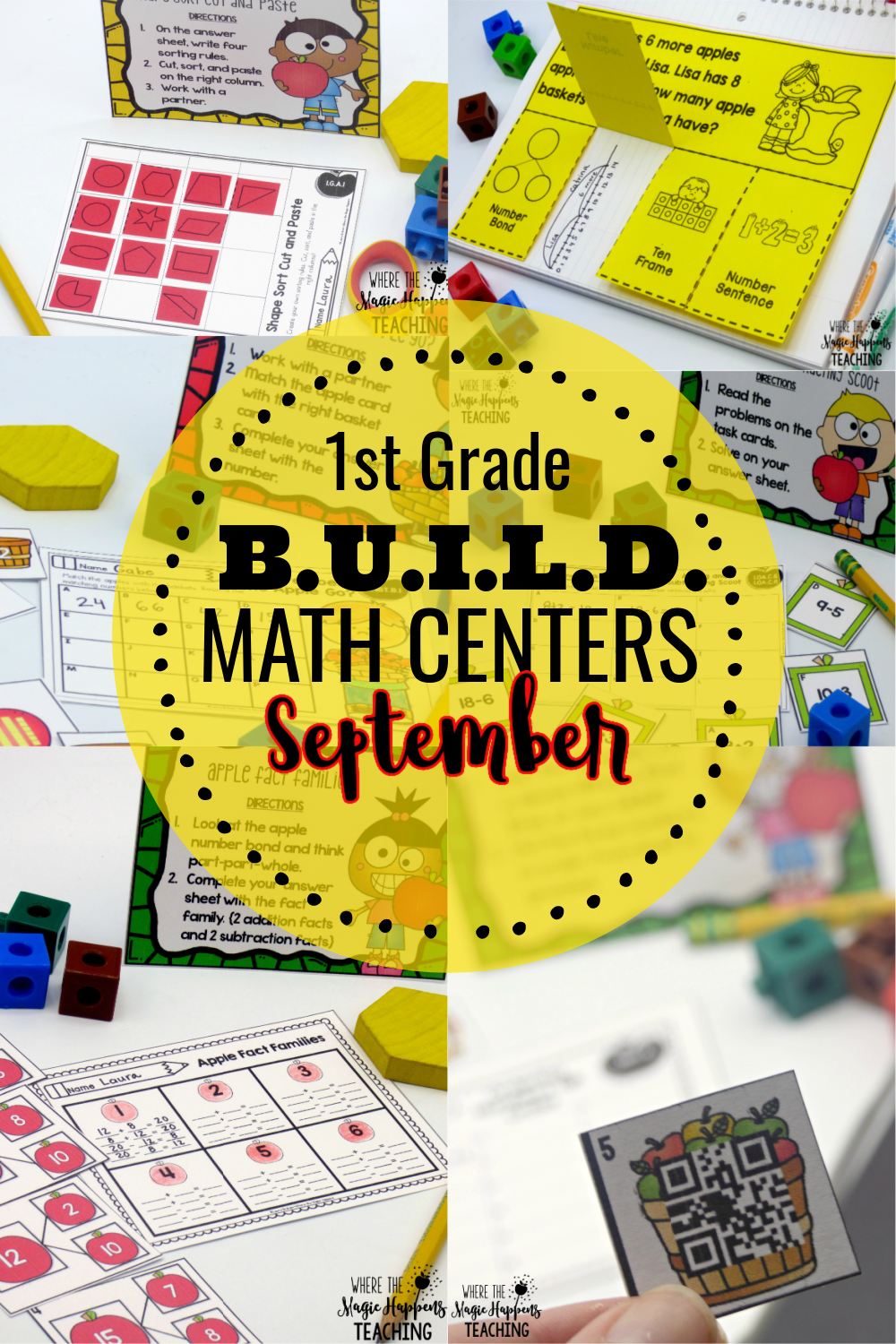 September BUILD Math Centers for 1st Grade - Where the Magic Happens