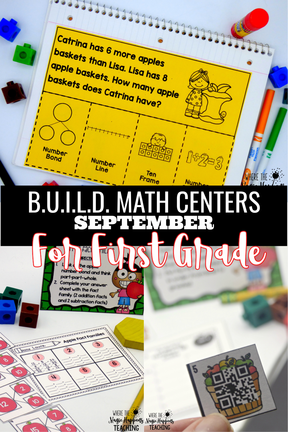 September BUILD Math Centers for 1st Grade - Where the Magic Happens