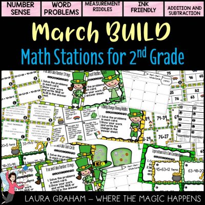 March BUILD Math Centers for 2nd Grade - Where the Magic Happens