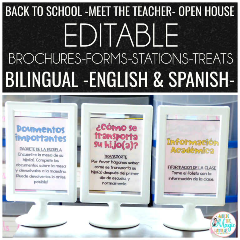 Back to School - Open House - Meet the Teacher Night Bilingual pack in ...