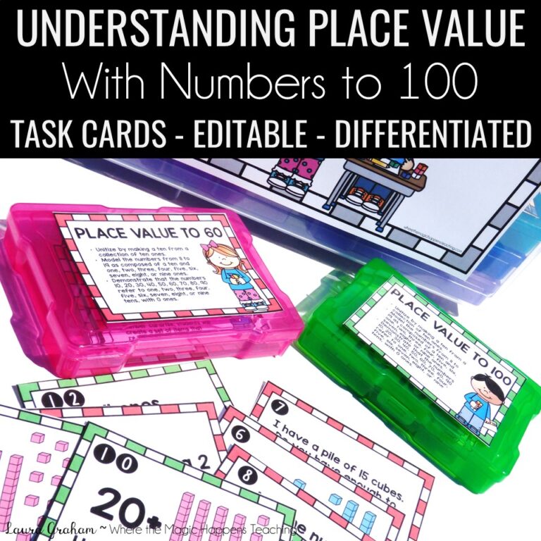 Place Value to 100 Task Cards 1.NBT.B.2 - Where the Magic Happens