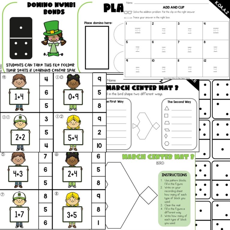BUILD March Math Centers Kindergarten - Where the Magic Happens
